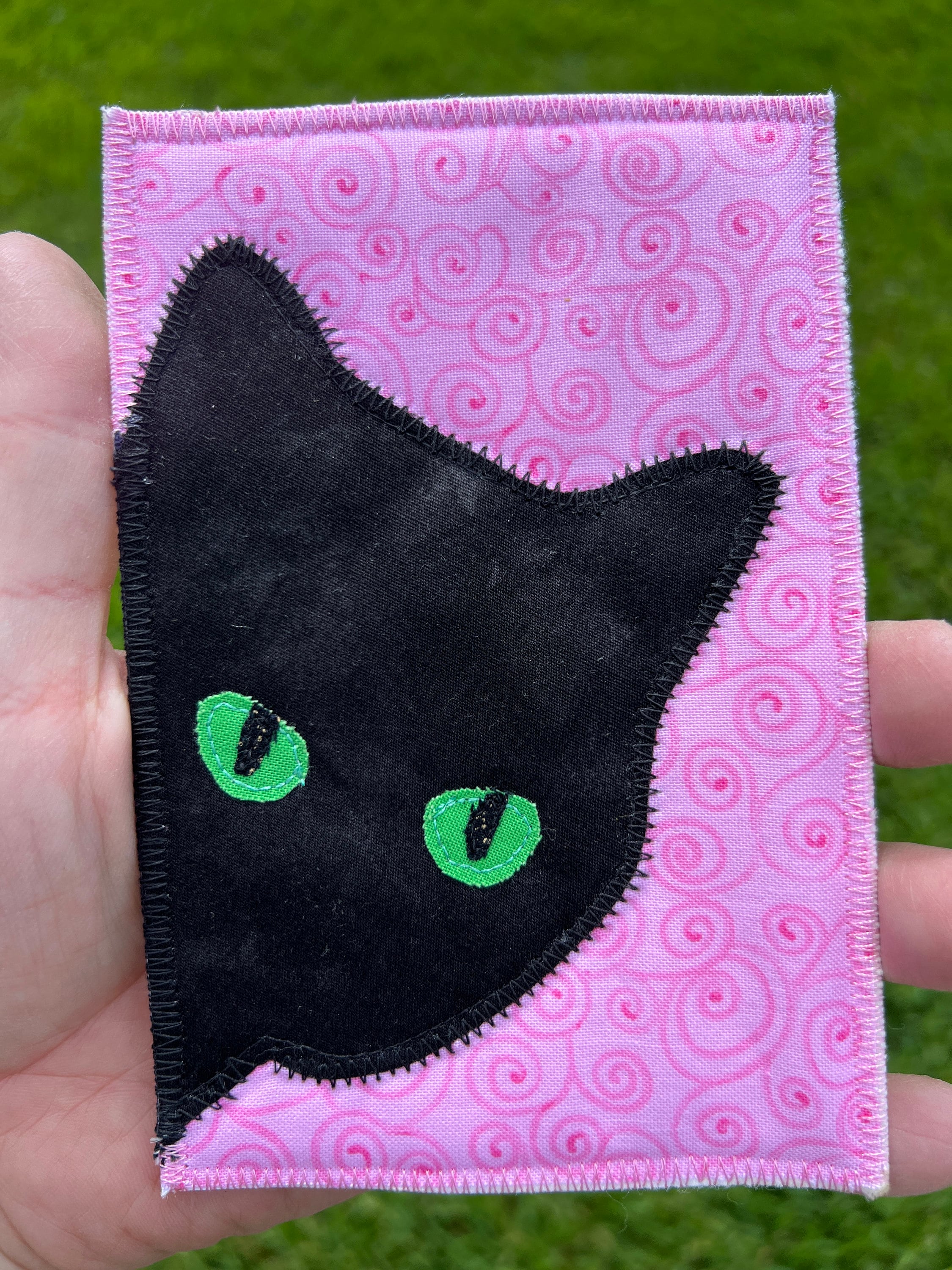 Quilted Postcard Pattern-fabric Postcard Pattern-cat Face - Etsy