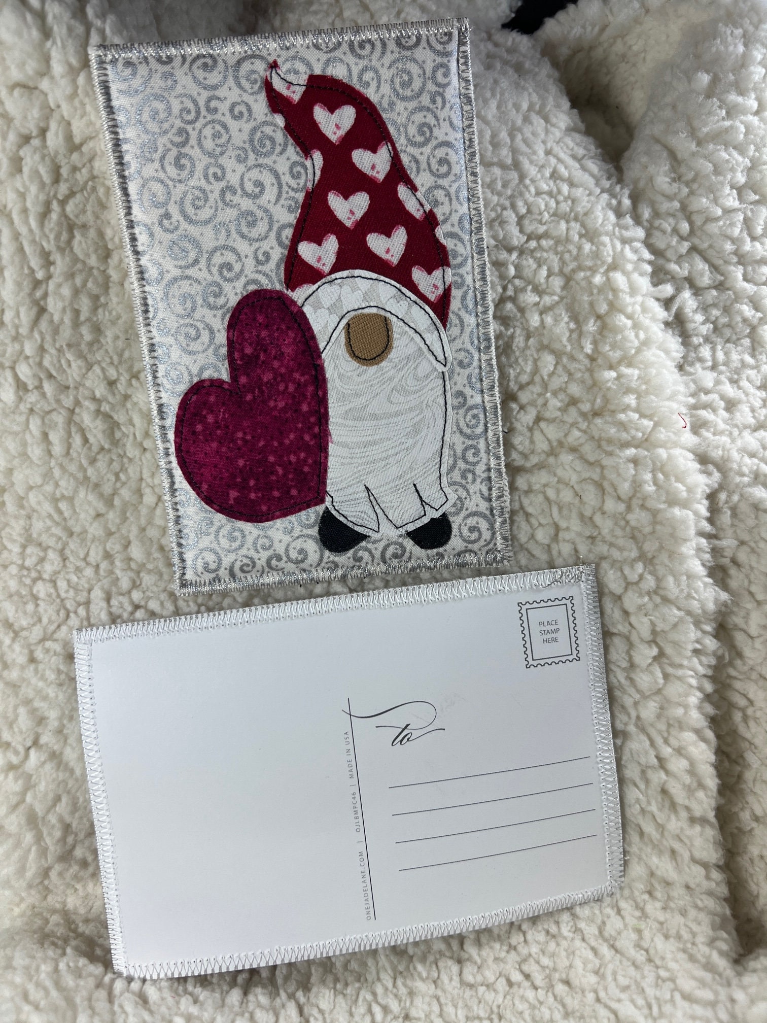 Quilted Postcard Pattern Fabric Postcard Pattern Valentine Gnomes - Etsy