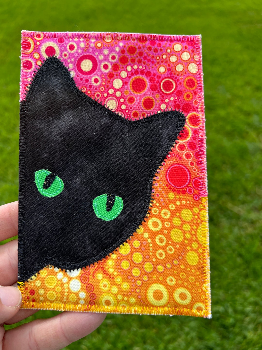 Quilted Postcard Pattern-fabric Postcard Pattern-cat Face - Etsy