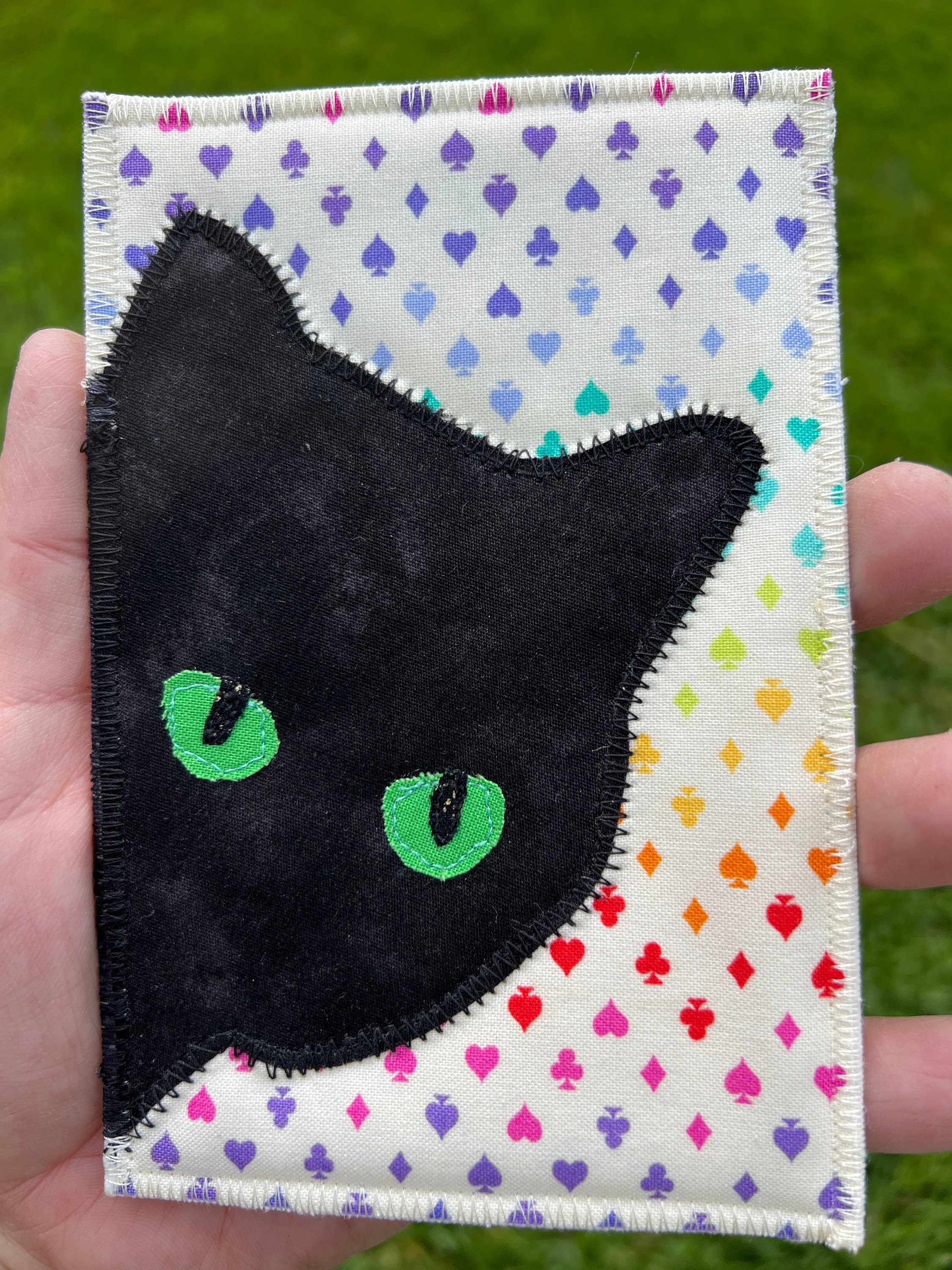 Quilted Postcard Pattern-fabric Postcard Pattern-cat Face - Etsy