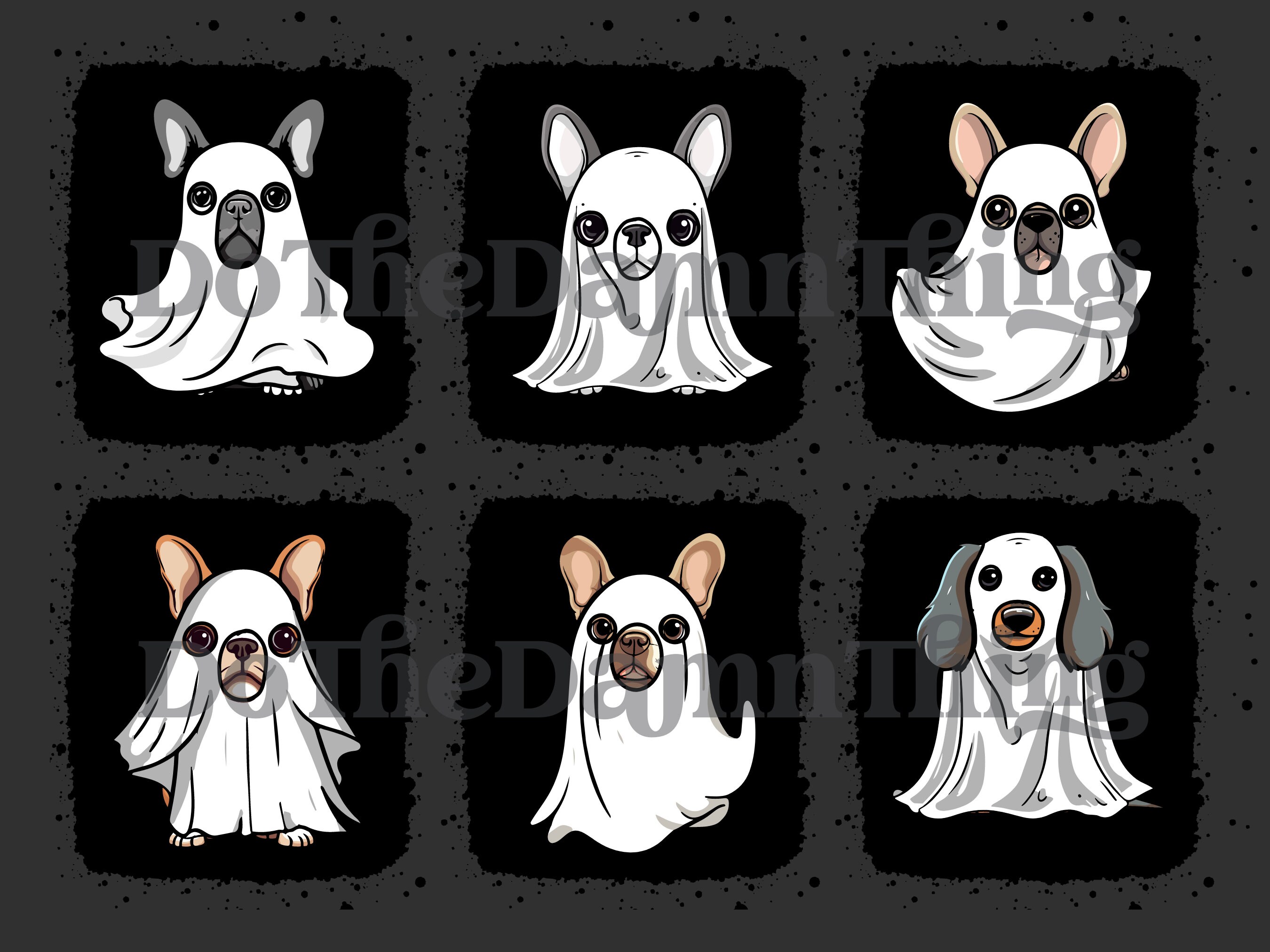 Halloween Cute Ghosts Dogs SVG & PNG Bundle - Funny Ghost Dog Clipart ...