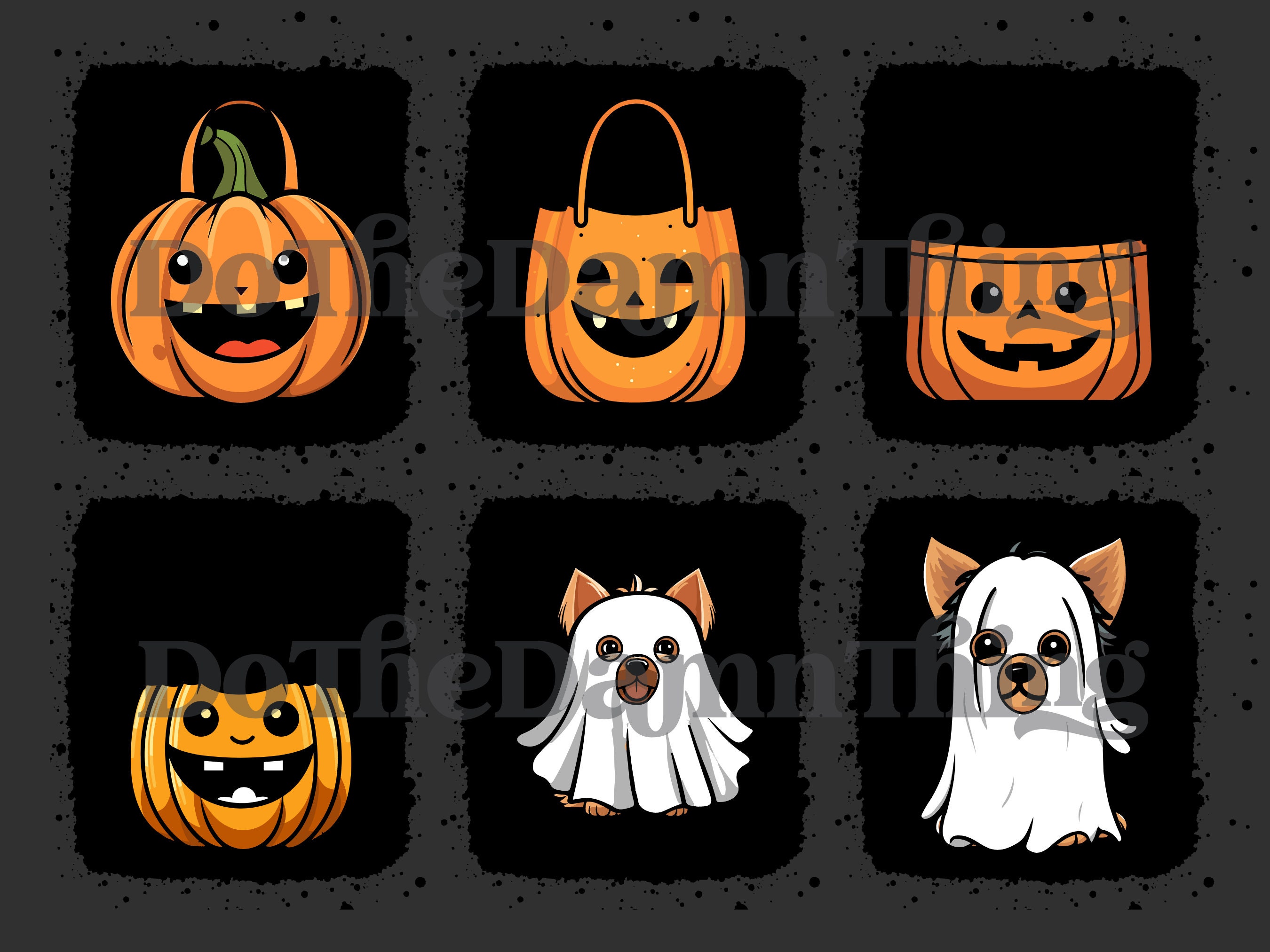 Halloween Cute Ghosts Dogs SVG & PNG Bundle - Funny Ghost Dog Clipart ...