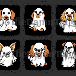 Halloween Cute Ghosts Dogs SVG & PNG Bundle - Funny Ghost Dog Clipart ...