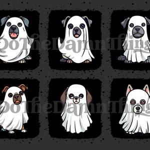 Halloween Cute Ghosts Dogs SVG & PNG Bundle - Funny Ghost Dog Clipart ...
