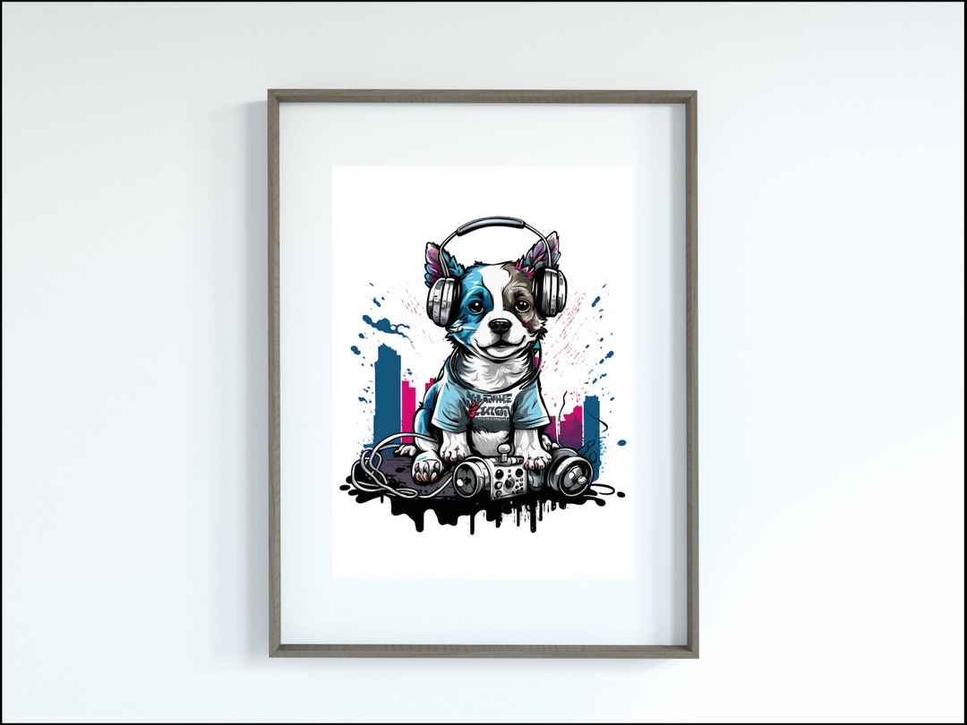 Graffiti Dog Portrait Digital Wall Art for Dog Lovers and Dog Moms - Etsy