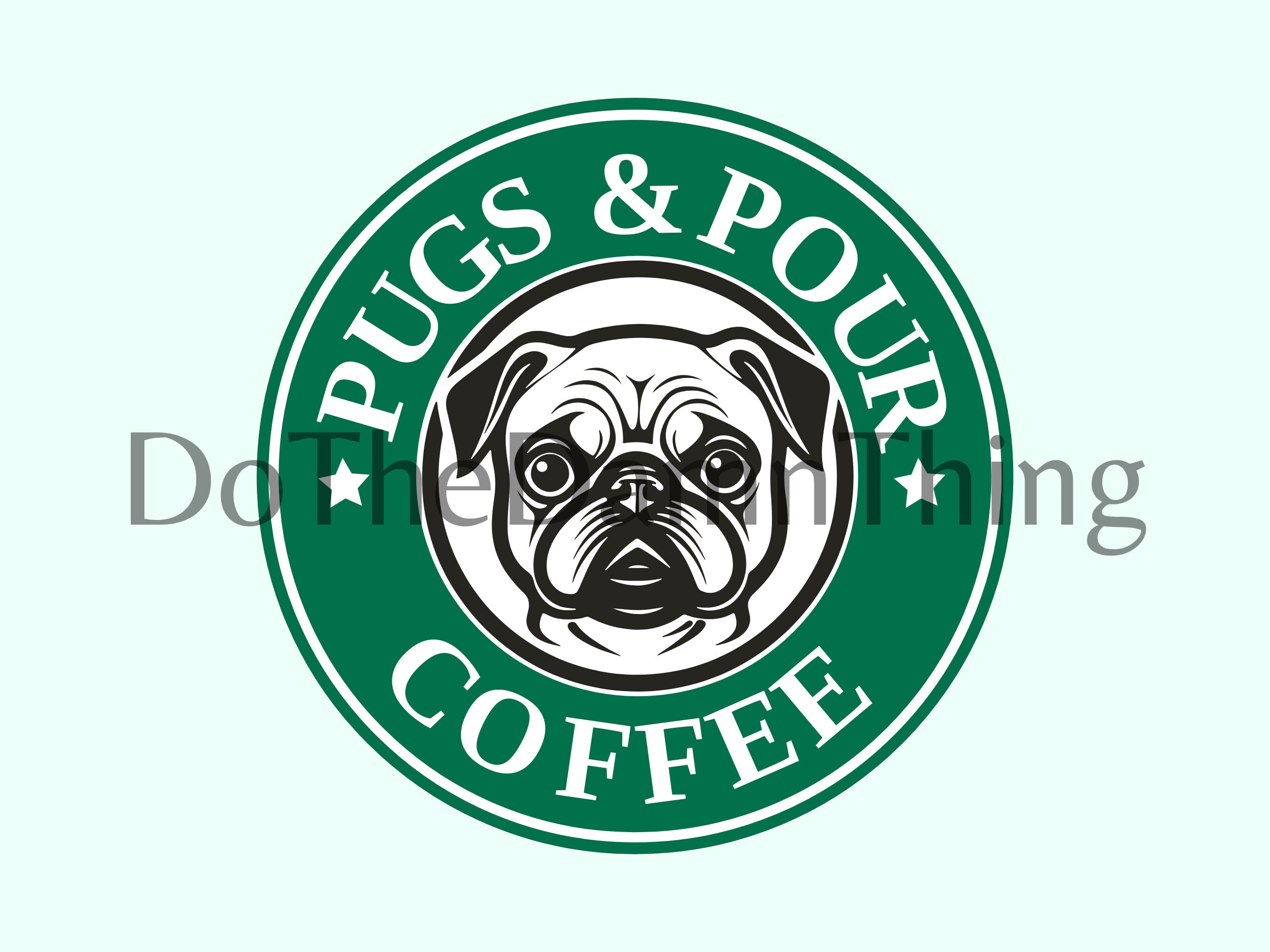 Pug - Coffee and Dog Lovers Logo Set - Starbucks-inspired Dog ...