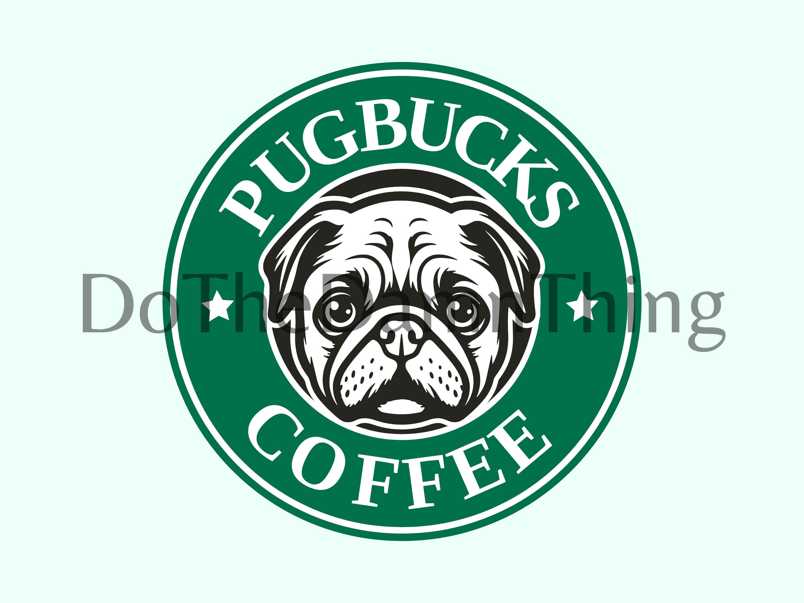 Pug Starbucks-inspired Logo Set: Coffee & Dog Lover Illustrations (SVG ...
