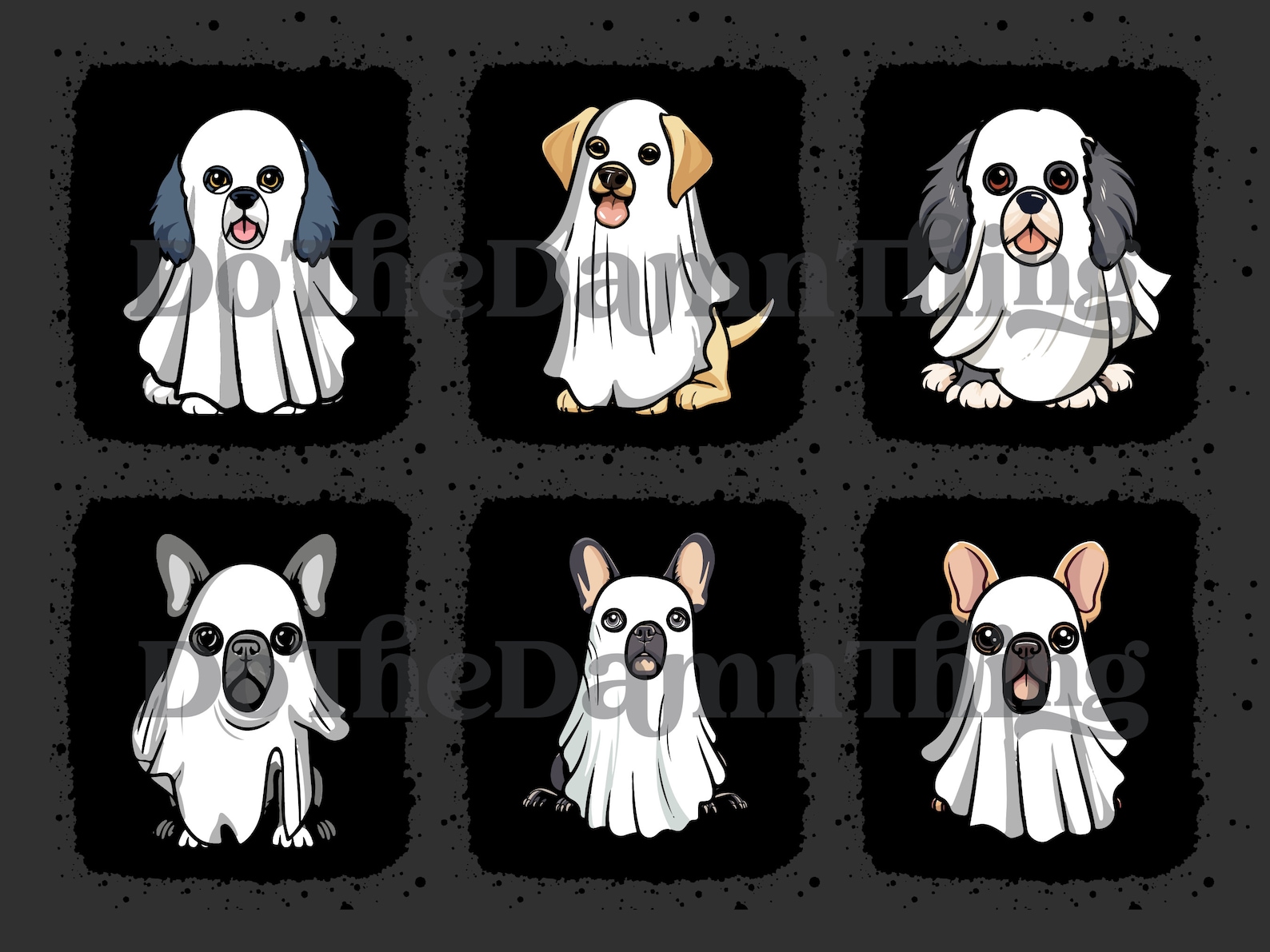 Halloween Cute Ghosts Dogs SVG & PNG Bundle - Funny Ghost Dog Clipart ...