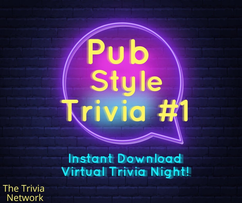 Trivia Night | Pub Style Trivia | Virtual Online Game | Self-working ...