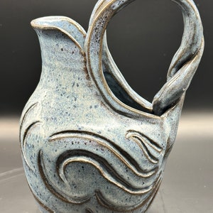 Unique Carved Ceramic Pitcher - Etsy