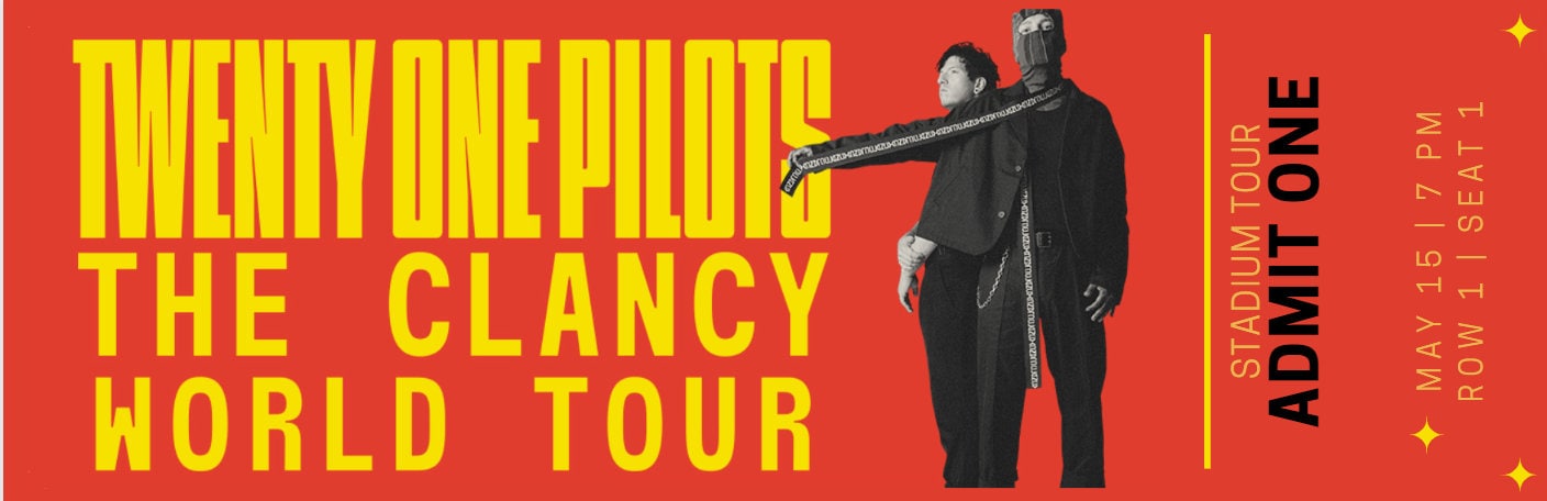 Twenty One Pilots 2024 the Clancy Tour Ticket Keepsake| Surprise Gift ...