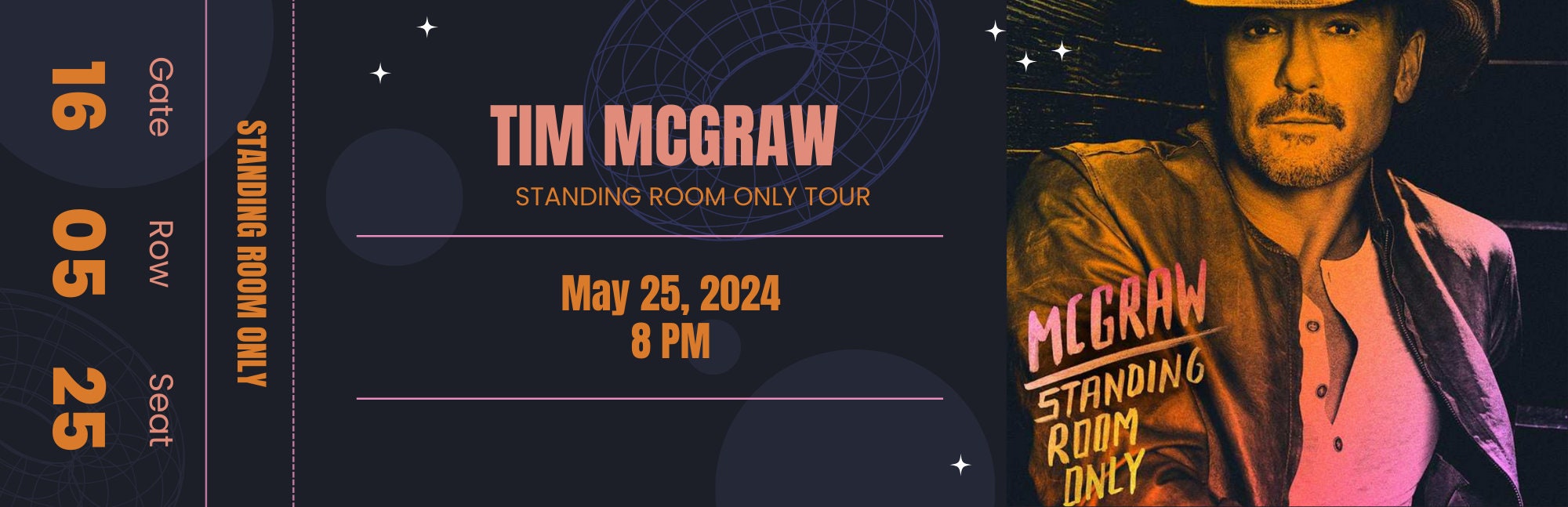 Tim Mcgraw Standing Room Only Tour Ticket Stub Keepsake| Surprise Gift ...