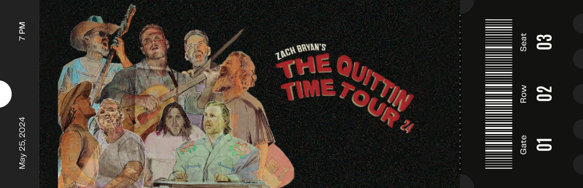 Zach Bryan's the Quittin Time Tour Ticket Stub Keepsake| Surprise Gift Ticket| Instant Download ...