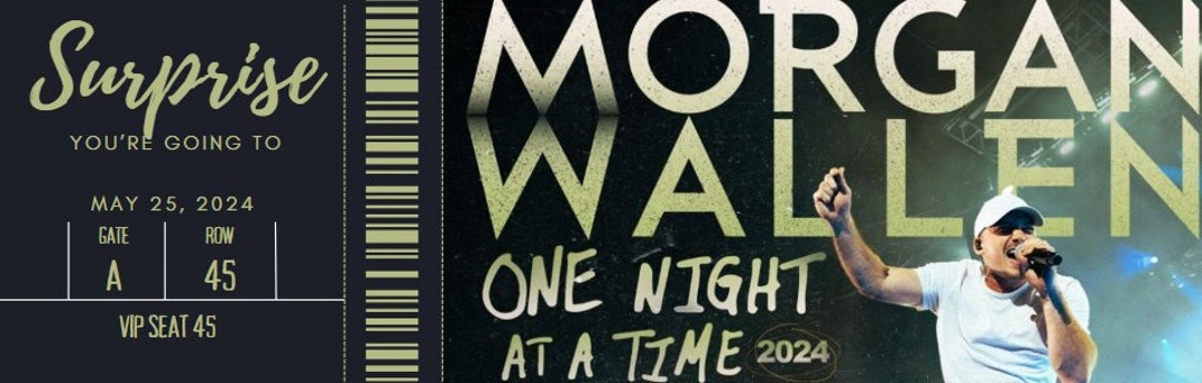 Morgan Wallen One Night at a Time Tour Ticket Stub Keepsake| Surprise ...