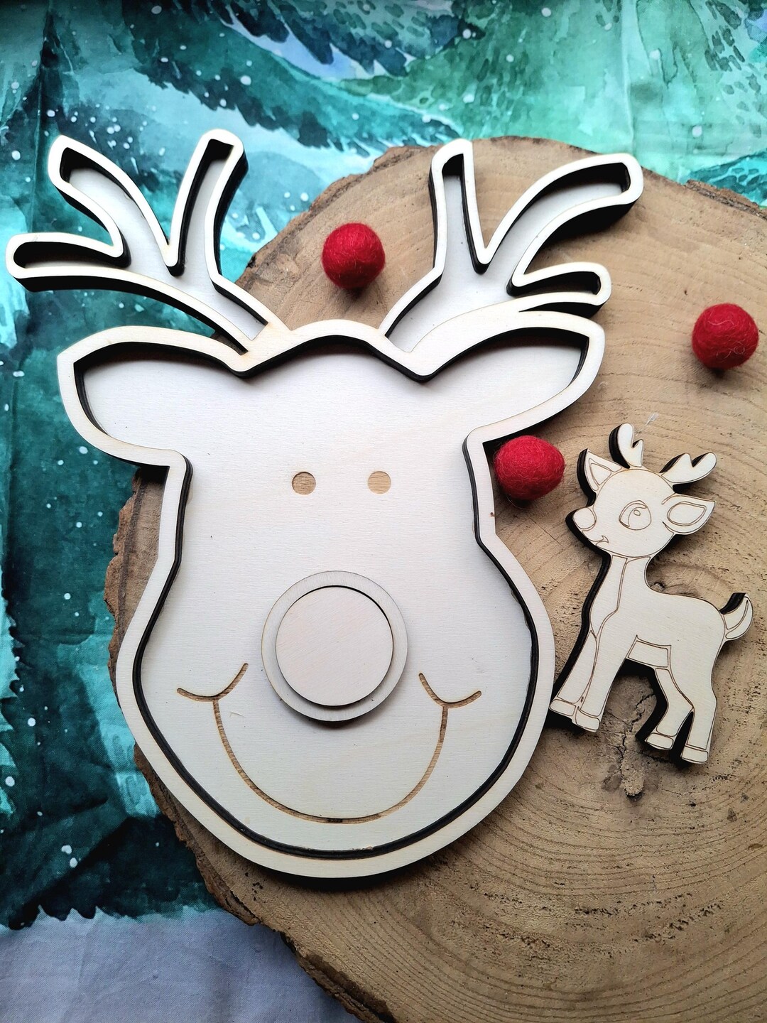 Rudolph Wooden Sensory Tray With Figure - Etsy