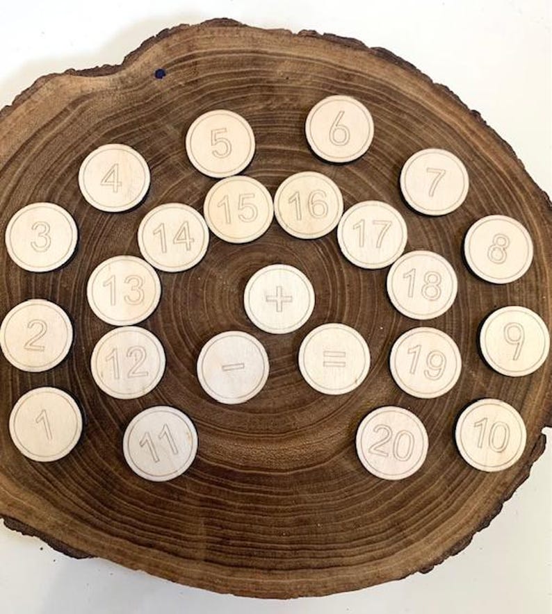 Wooden Number Coins - Learning Resource - Etsy UK