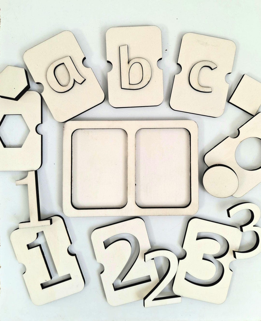 Wooden Alphabet and Number Learning Tray - Etsy UK