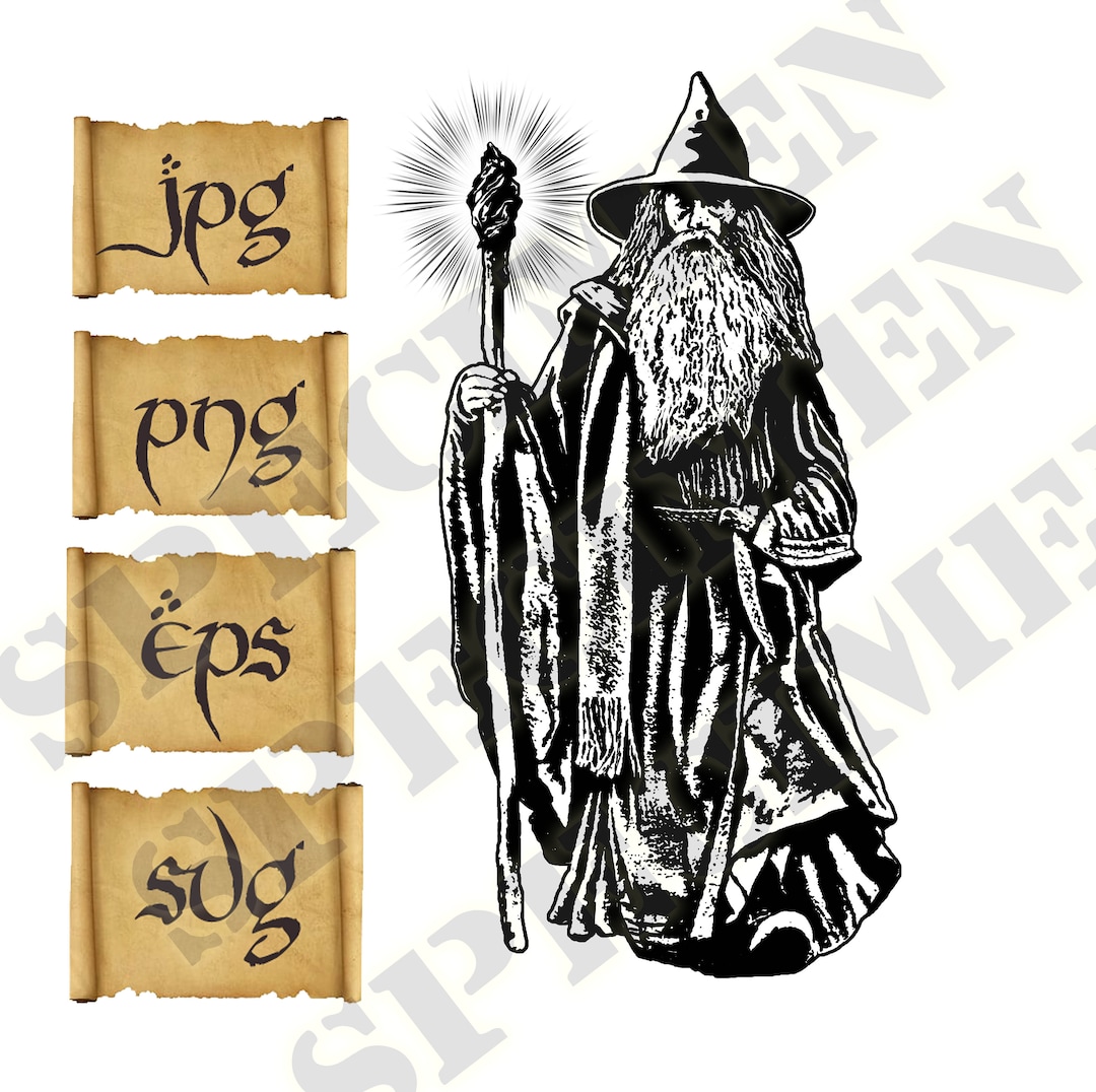 Gandalf PNG EPS SVG Set of 4 Illustrations of the Magician Created by ...