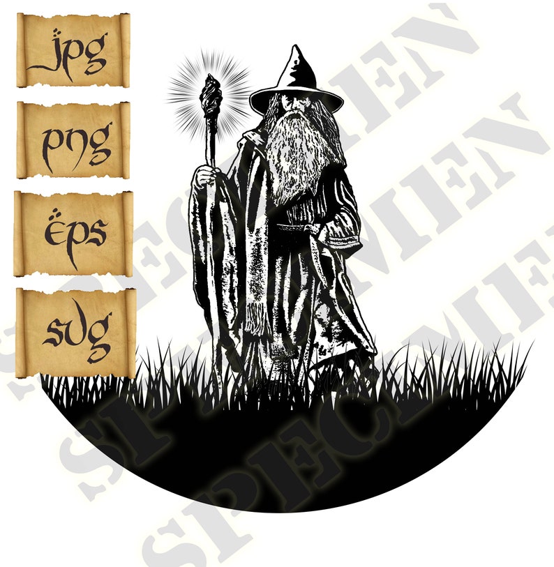 Gandalf PNG EPS SVG Set of 4 Illustrations of the Magician Created by ...