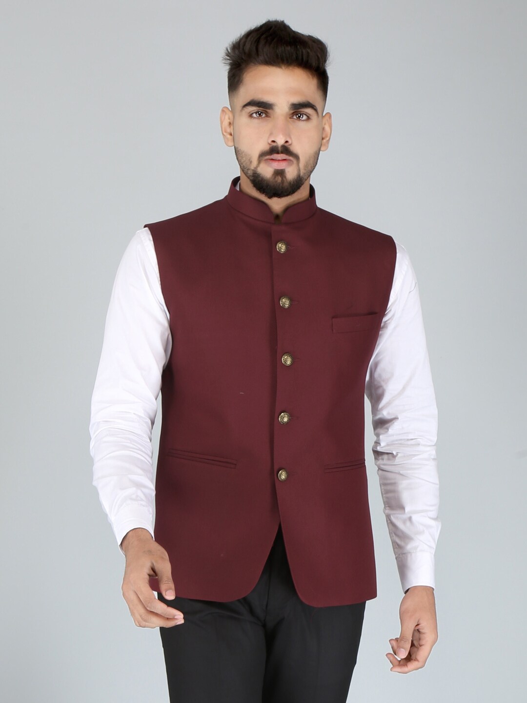 Finethread Solid Ethnic Men Half Nehru Jacket / Ethnic Waistcoat for ...