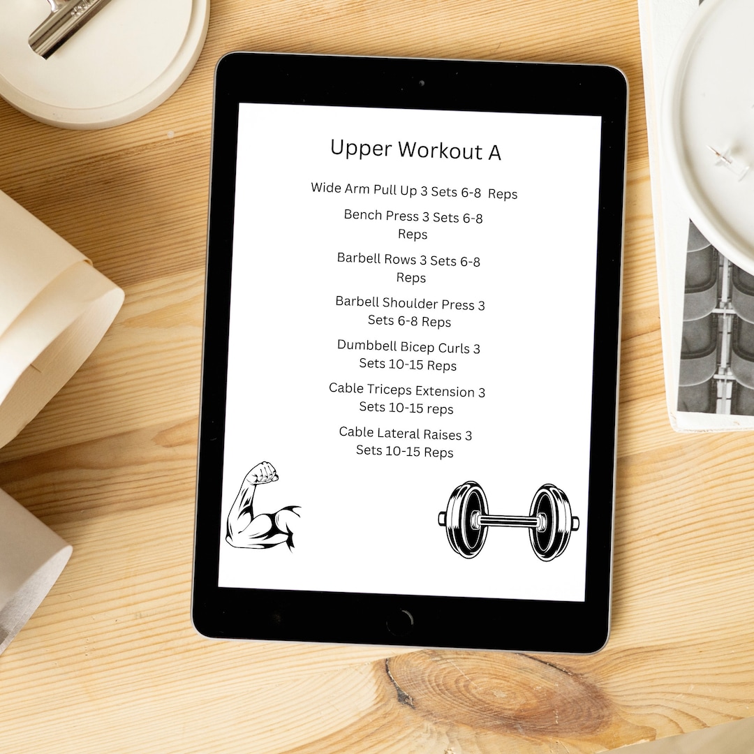 Upper Lower Gym Workout Plan - Etsy