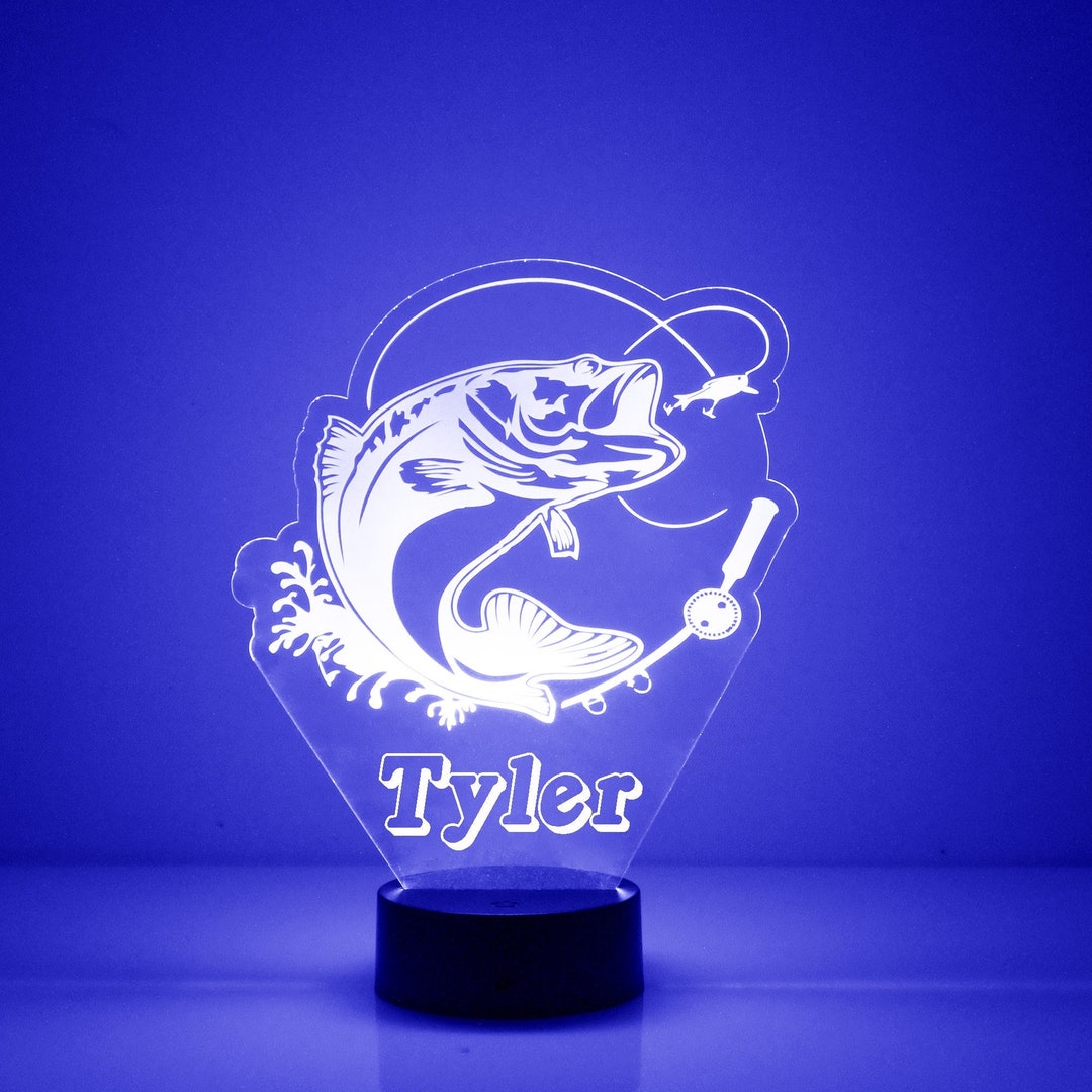 Fishing Theme Light Up, Personalized Gift, 16 Color LED Night Light ...