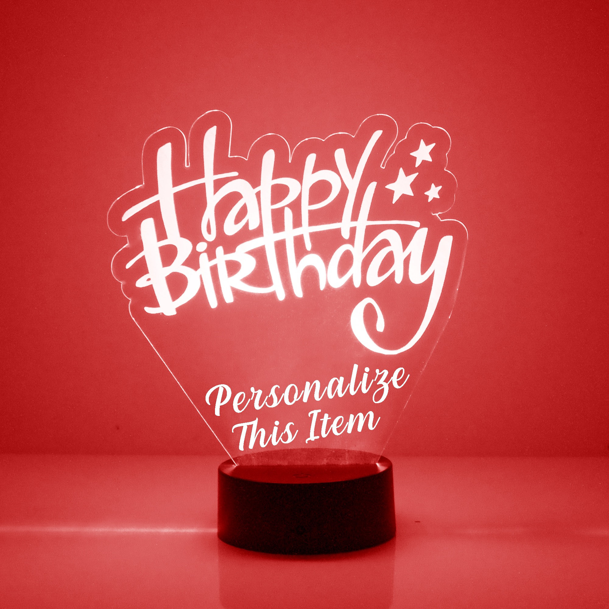 Light up Happy Birthday Sign, Personalized Gift, 16 Color LED Lamp ...