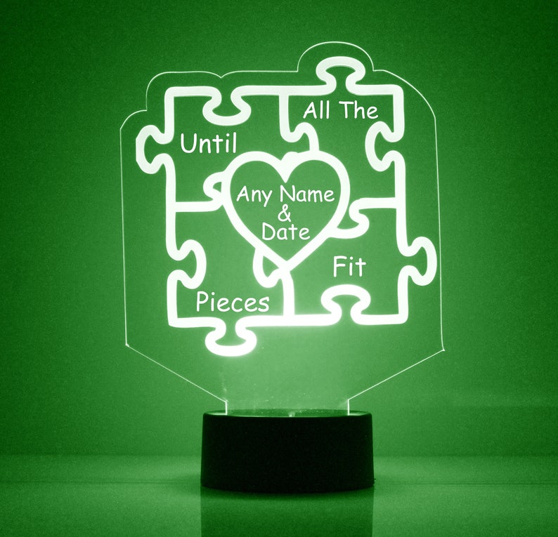 Autism Puzzle Light up Gift, Personalized Gift, 16 Color LED Kid's Room ...