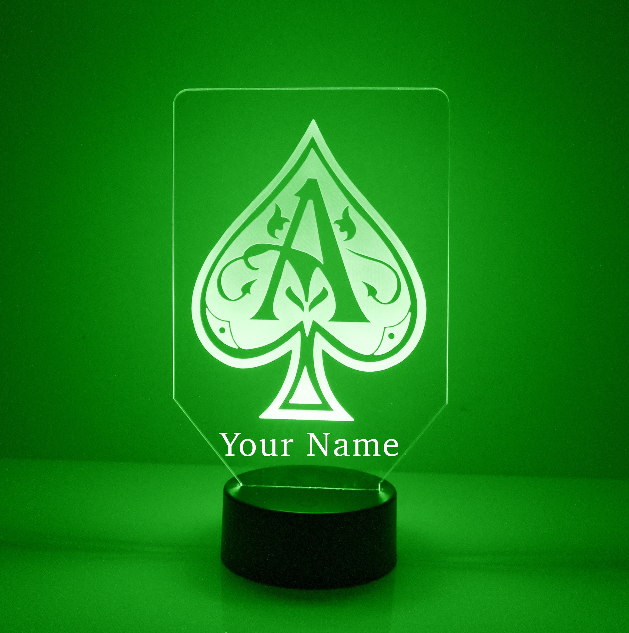 Ace of Spades Light up Sign Personalized Gift 16 Color LED - Etsy