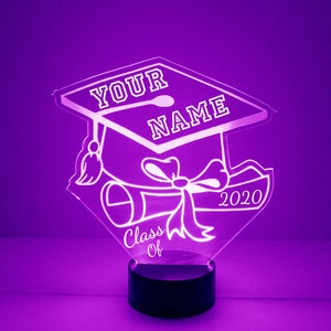 Graduation Cap Light Up, Personalized Gift, 16 Color LED Night Light ...