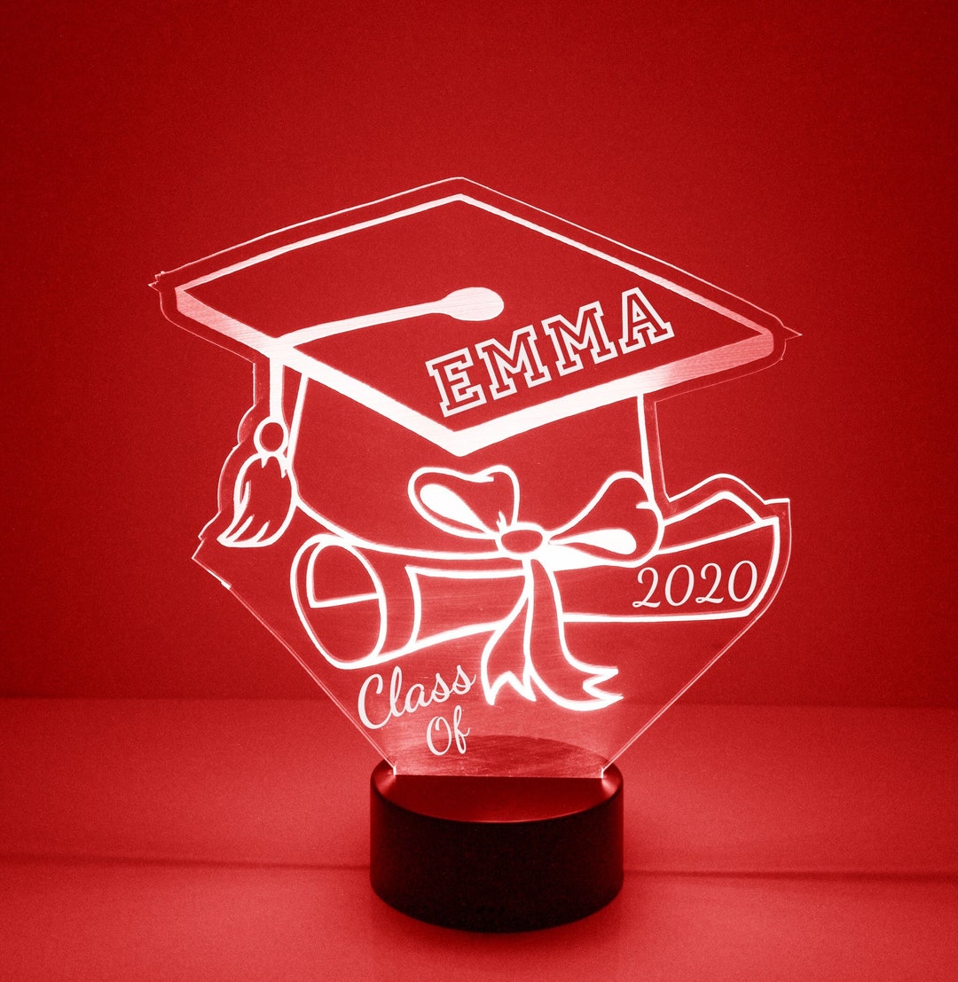 Graduation Cap Light Up, Personalized Gift, 16 Color LED Night Light ...