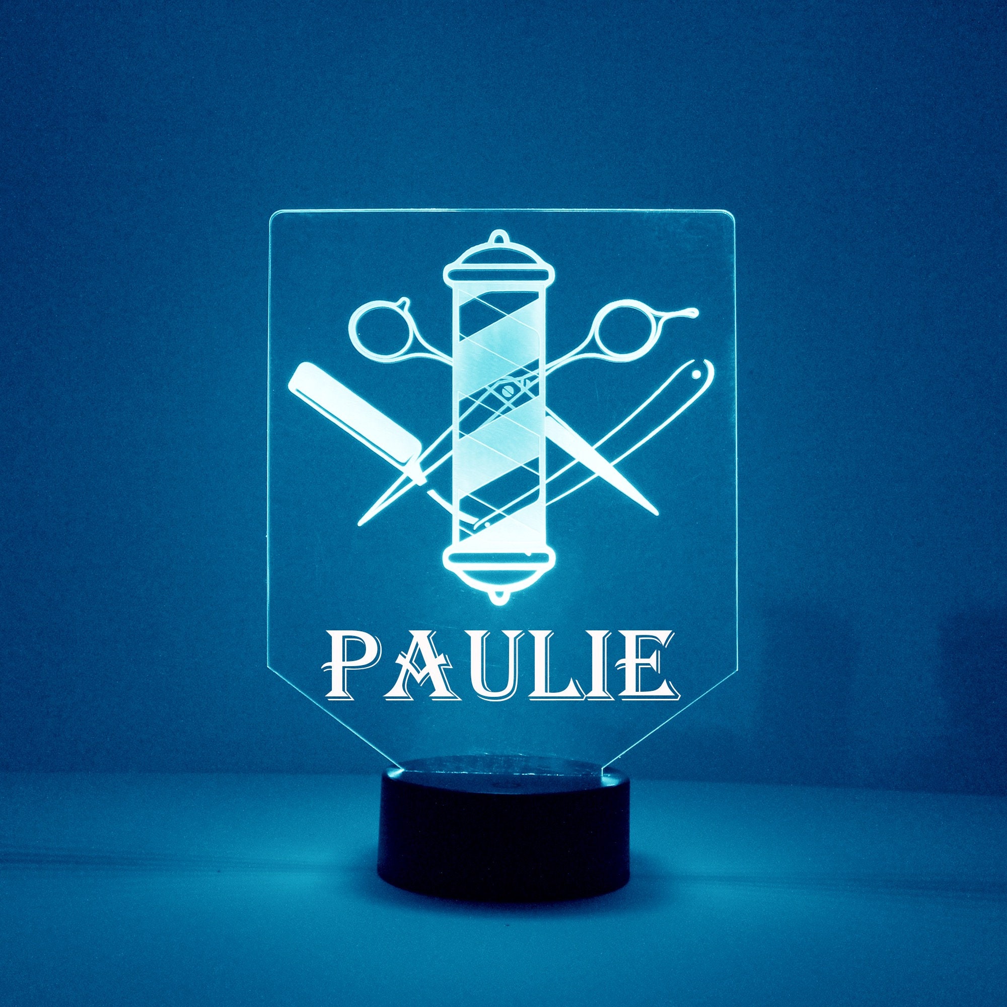 Barber Shop Light up Sign Personalized Gift 16 Color LED - Etsy