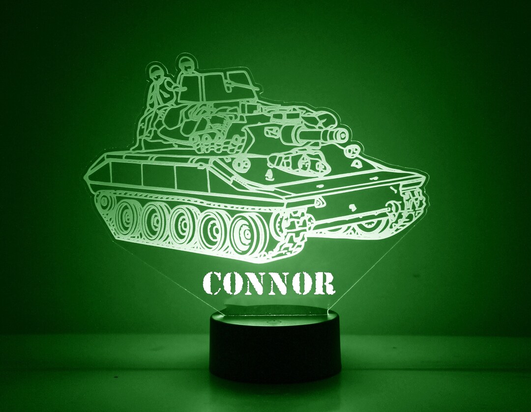 Tank Light Up, Personalized Gift, 16 Color LED Night Light Lamp, FREE ...