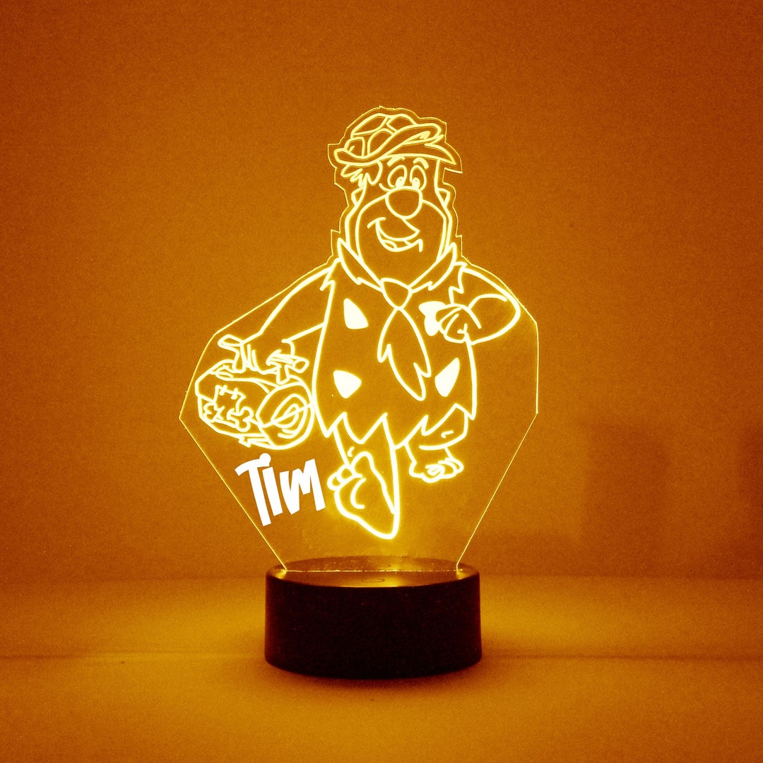 Handmade Fred Flintstone Light up Art, Personalized Gift, 16 Color LED ...