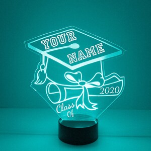 Graduation Cap Light Up, Personalized Gift, 16 Color LED Night Light ...