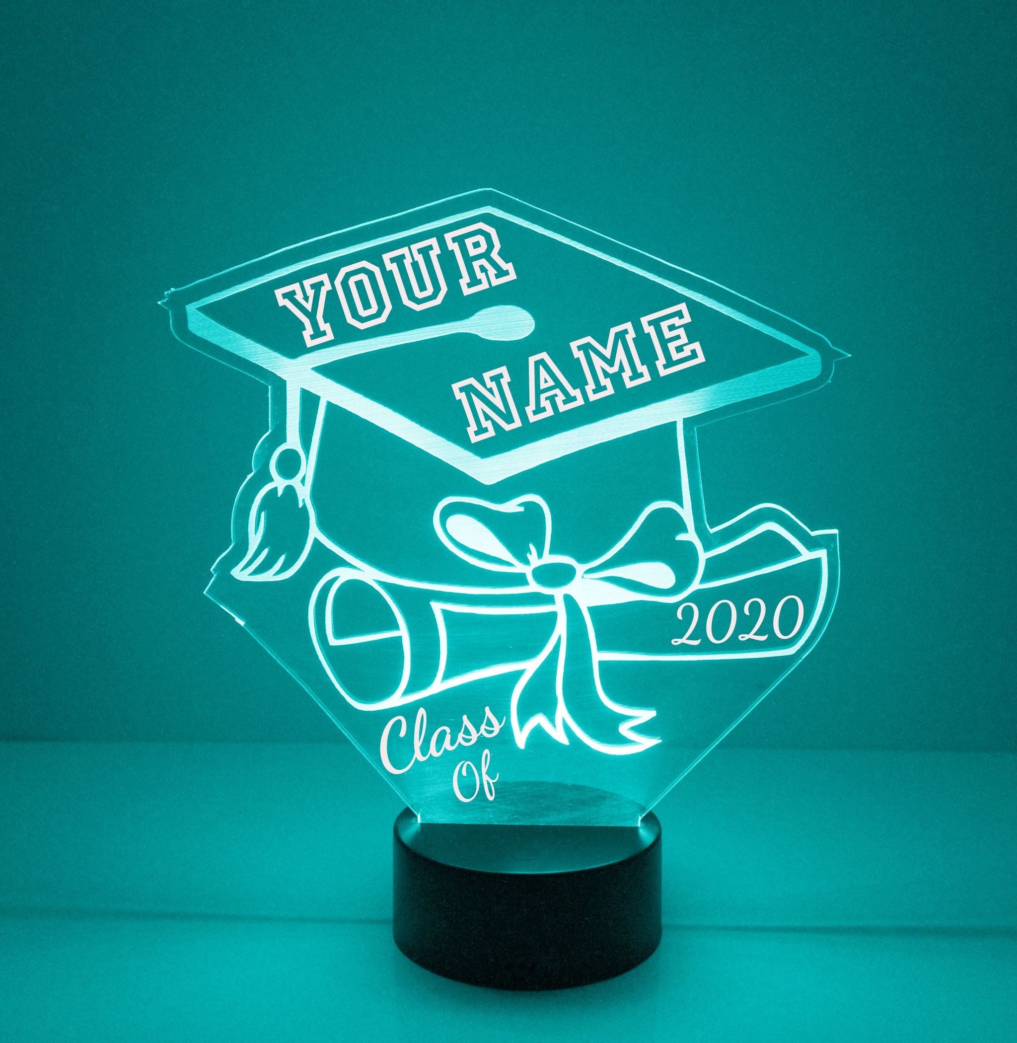 Graduation Cap Light Up, Personalized Gift, 16 Color LED Night Light ...