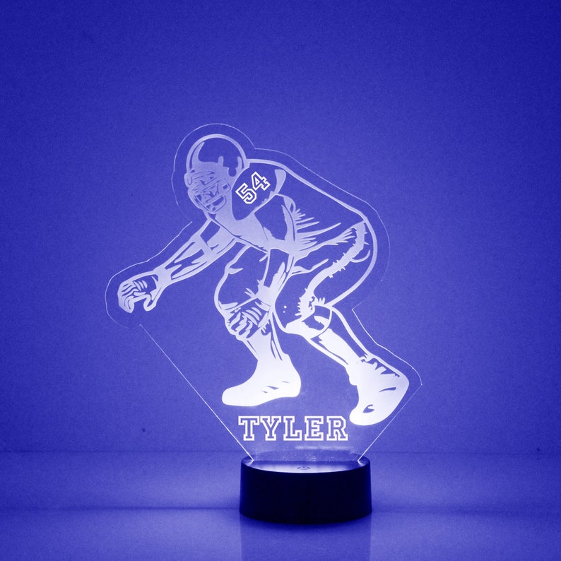 Football Player, Linebacker Light Up, Personalized Gift, 16 Color LED ...