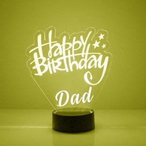 Light up Happy Birthday Sign, Personalized Gift, 16 Color LED Lamp ...