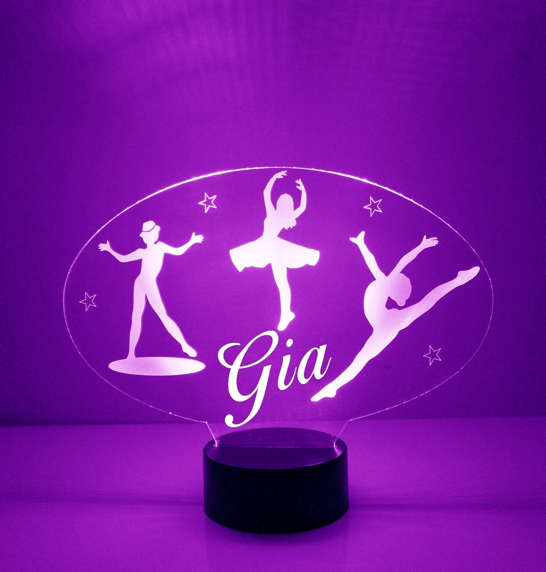 Dance Theme Light Up, Personalized Gift, 16 Color LED Night Light Lamp ...