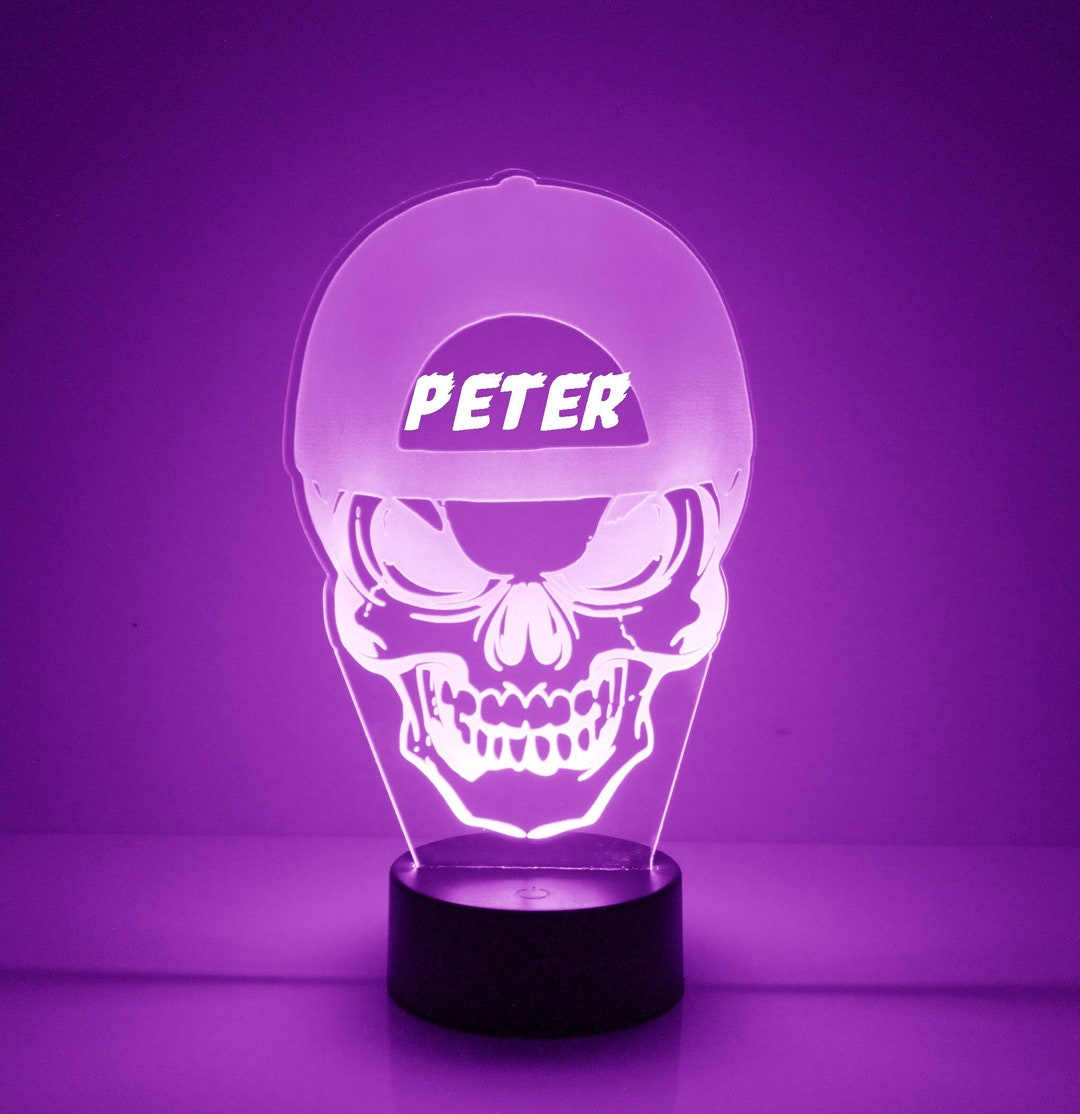 Skull Shape Light Up, Personalized Gift, 16 Color LED Night Light Lamp ...