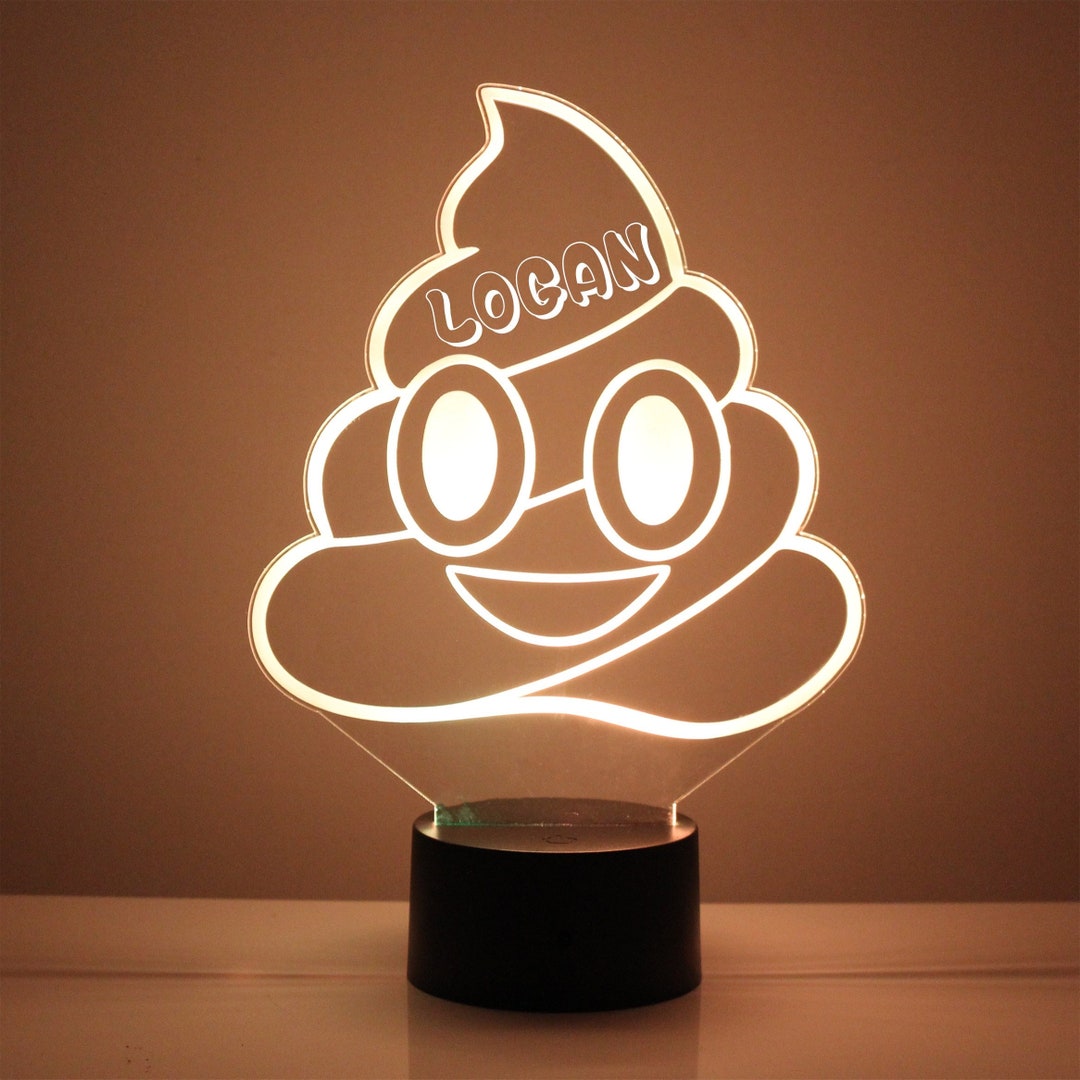 Poop Emoji Light Up, Personalized Gift, 16 Color LED Night Light Lamp ...