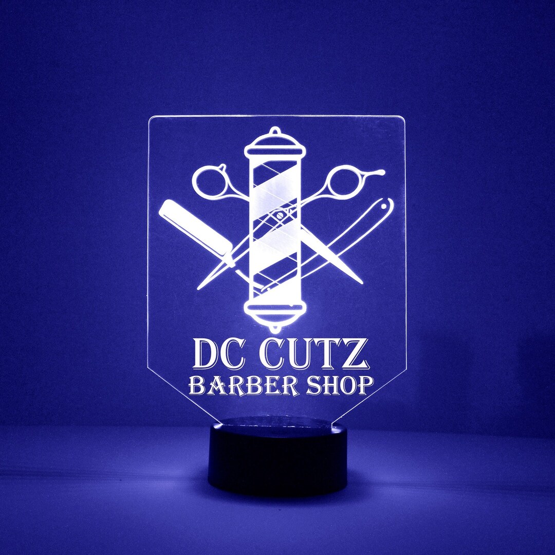 Barber Shop Light up Sign, Personalized Gift, 16 Color LED Lamp, FREE ...