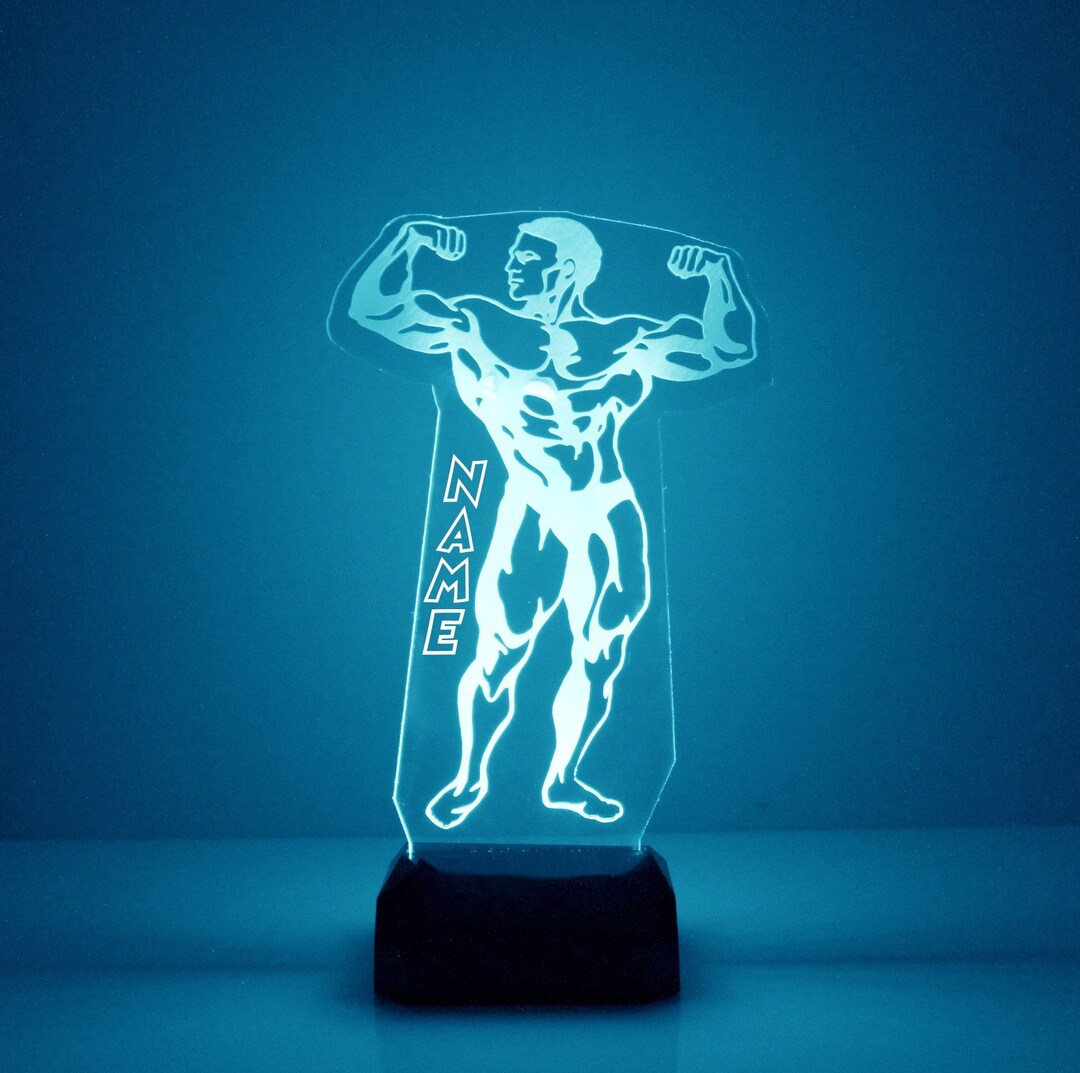 Body Builder Light Up, Personalized Gift, 16 Color LED Kid's Room Night ...