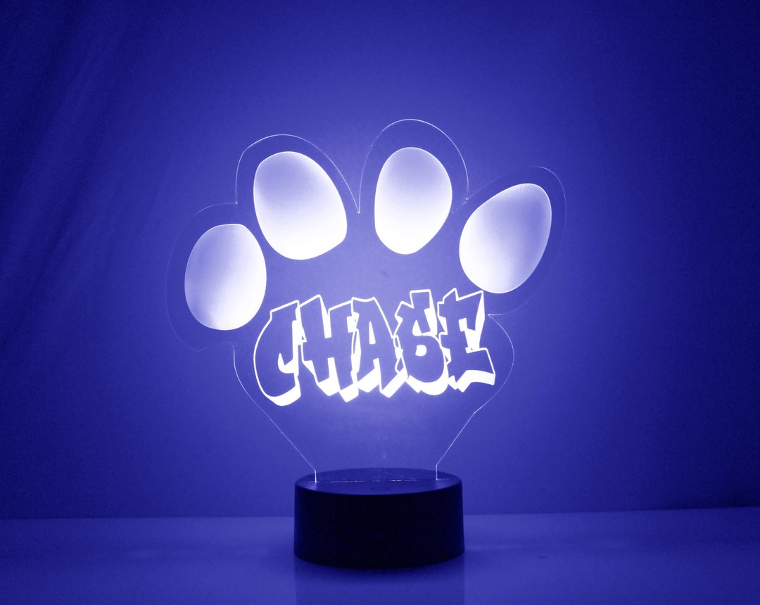 Paw Print Light Up, Personalized Kid's Gift, 16 Color LED Night Light ...