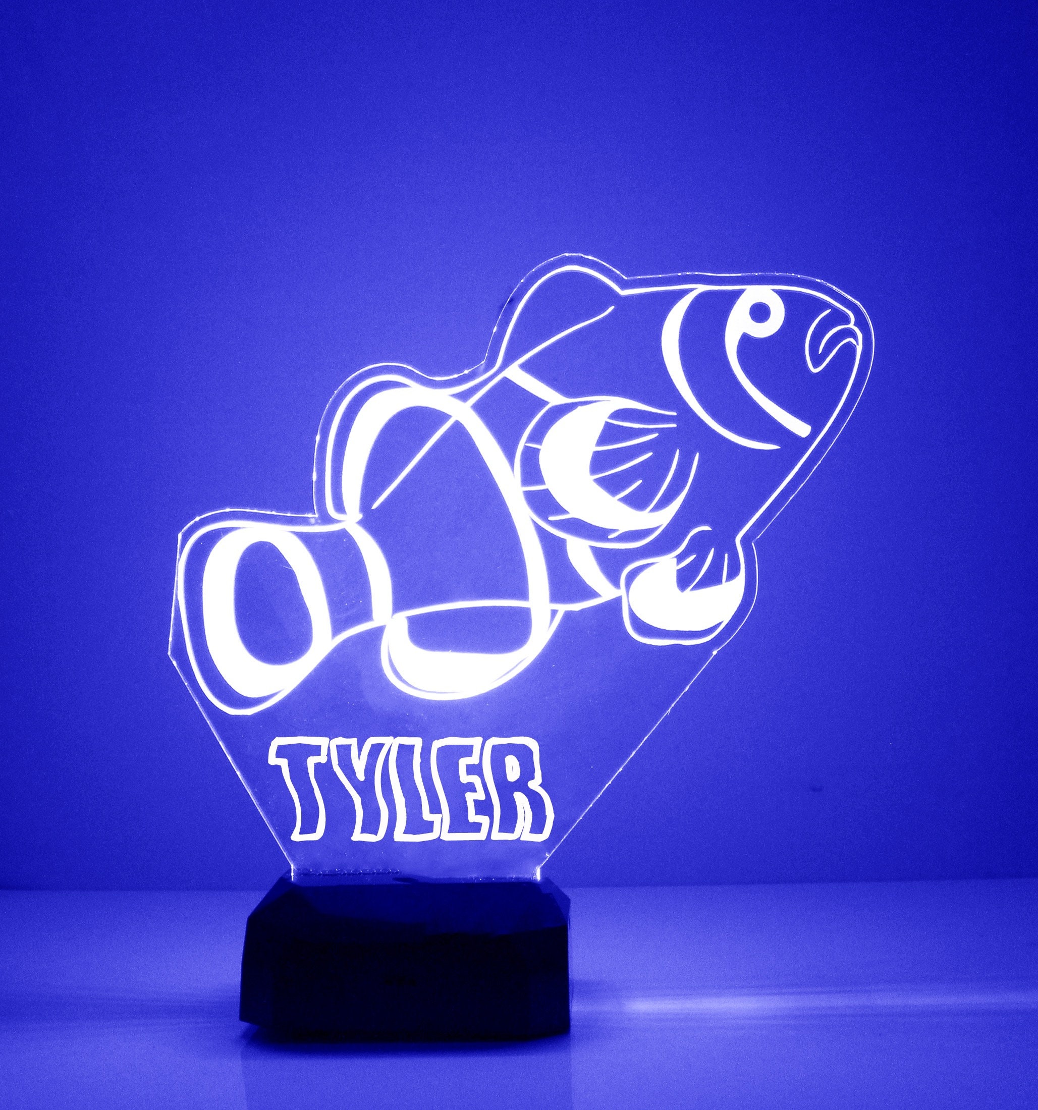 Clown Fish Light Up, Personalized Kid's Gift, 16 Color LED Night Light ...