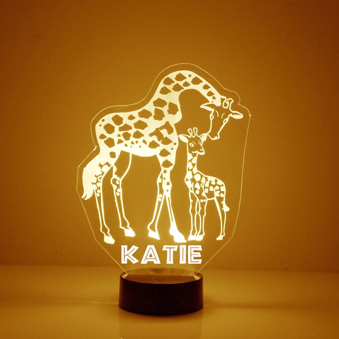 Giraffe Light Up, Personalized Kid's Gift, 16 Color LED Night Light ...