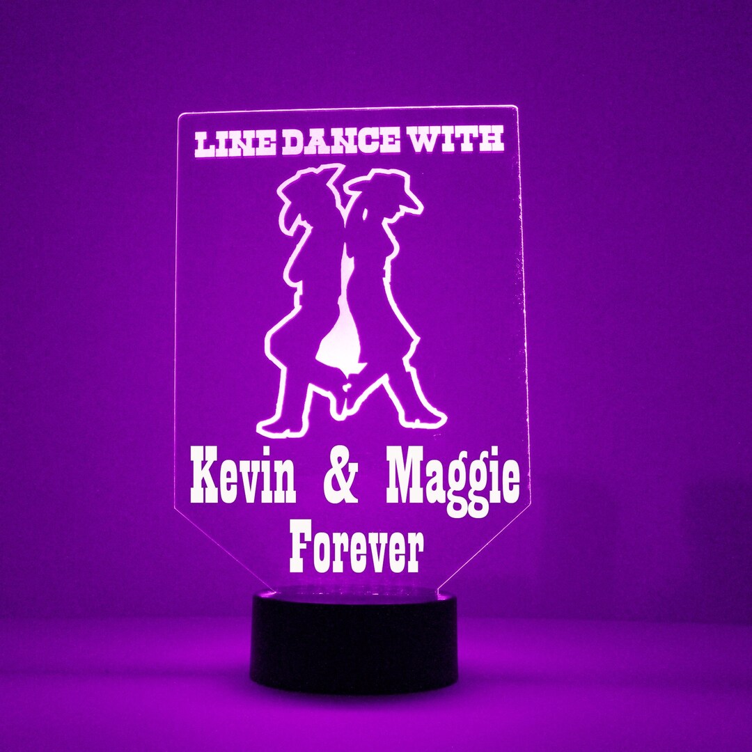 Line Dance Light up Sign, Personalized Gift, 16 Color LED Kid's Room ...