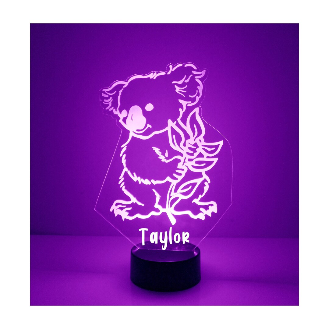 Koala Bear Light Up, Personalized Kid's Gift, 16 Color LED Night Light ...