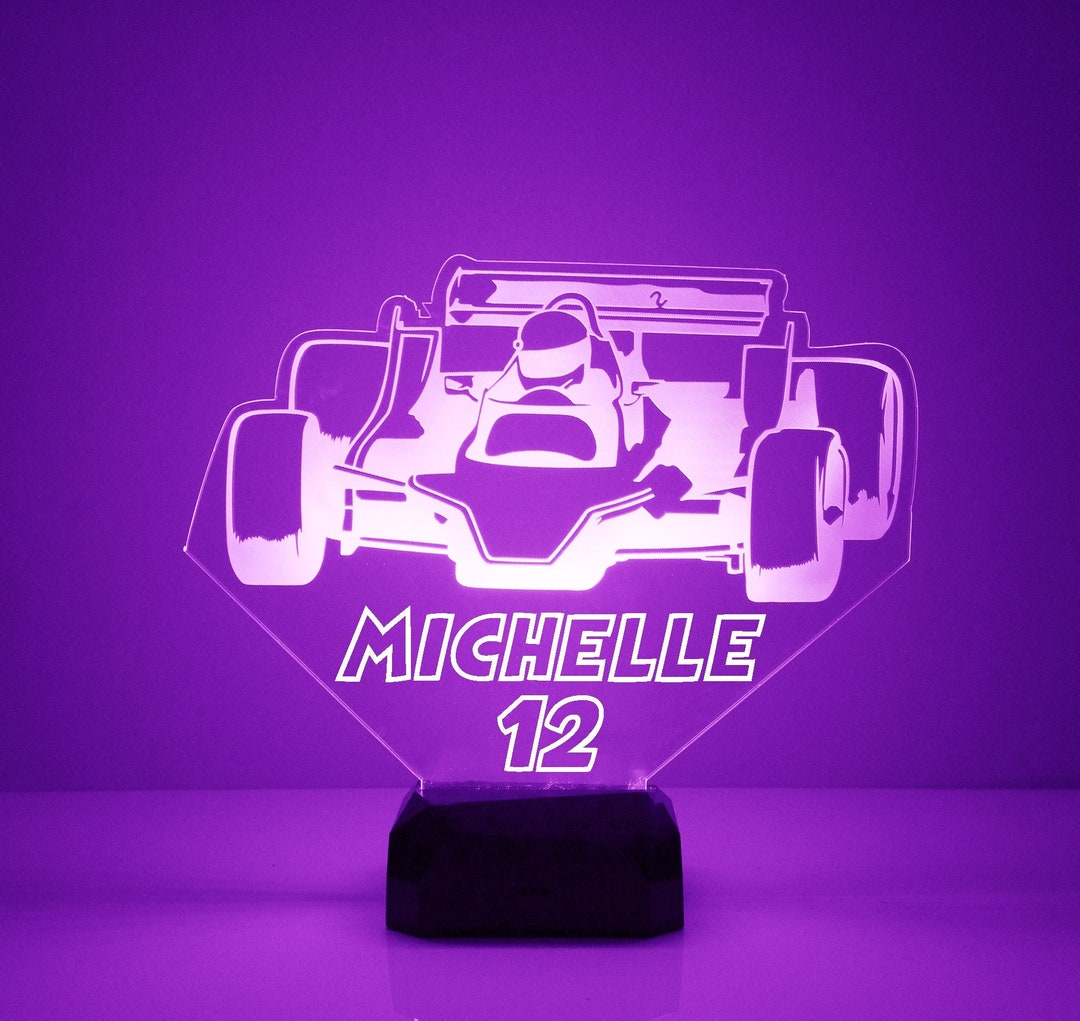 Indy Race Car Light Up, Personalized Gift,16 Color LED Night Light Lamp ...