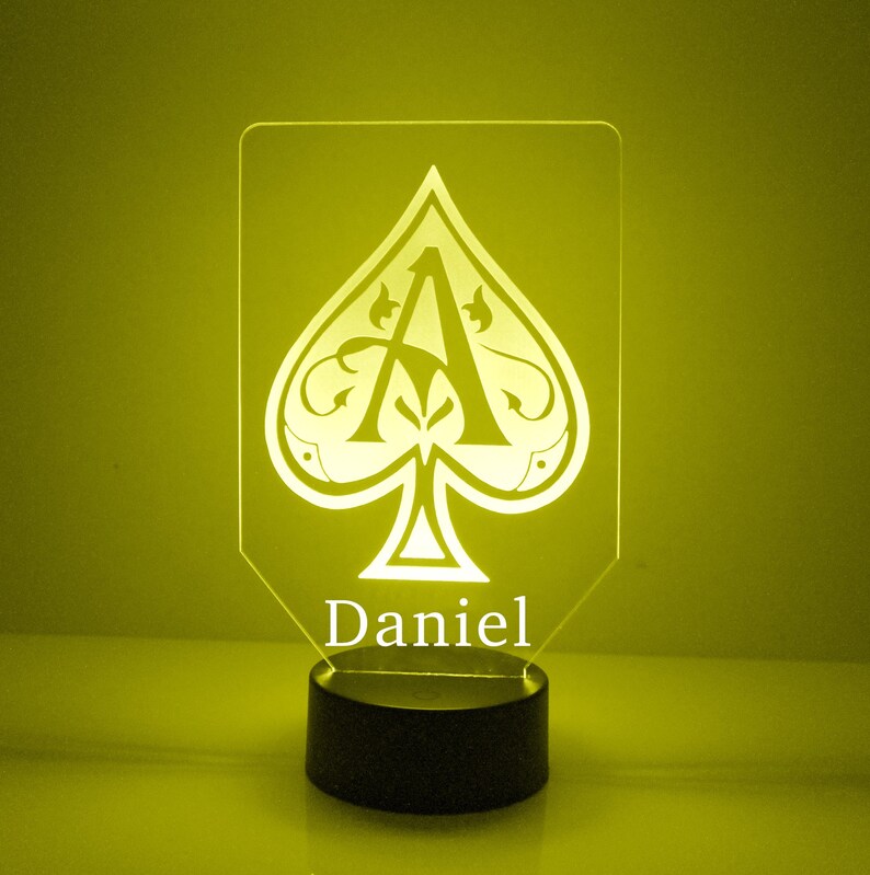 Ace of Spades Light up Sign, Personalized Gift, 16 Color LED Night ...